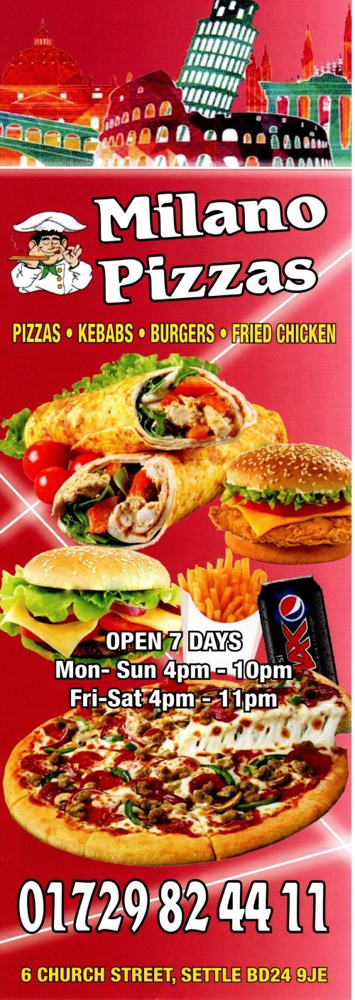 Visit Settle - Milano Pizzas - Takeaway in Settle, Yorkshire Dales